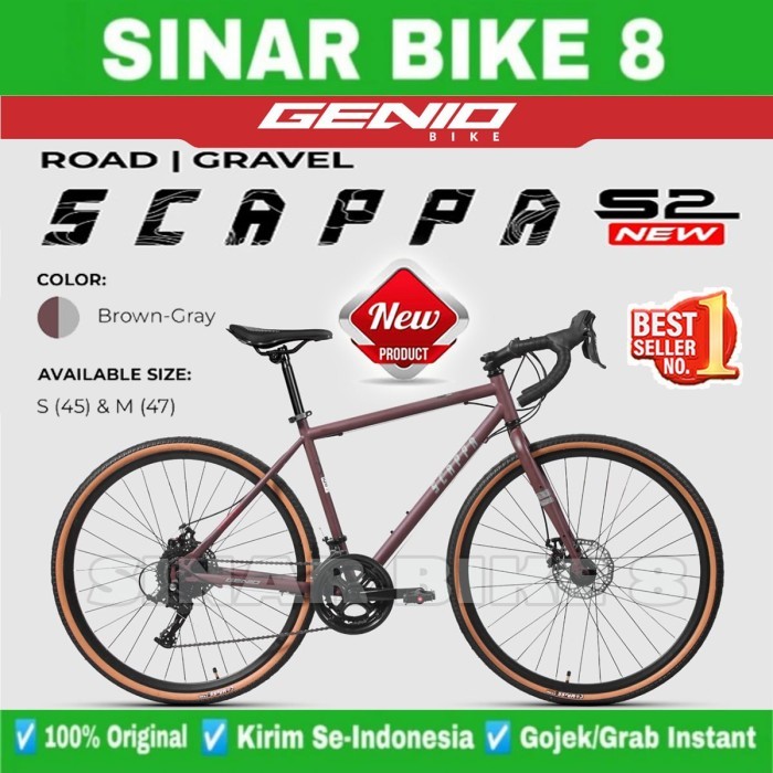 Jual Sepeda Road bike Gravel GENIO SCAPPA S2 700C 18 Speed | Shopee ...
