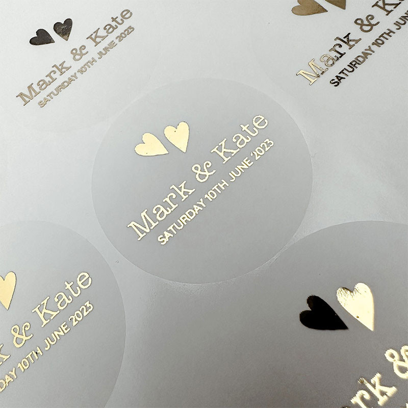 Jual Gold Foil Wedding Stickers, Custom Wedding Gift Stickers, Real ...