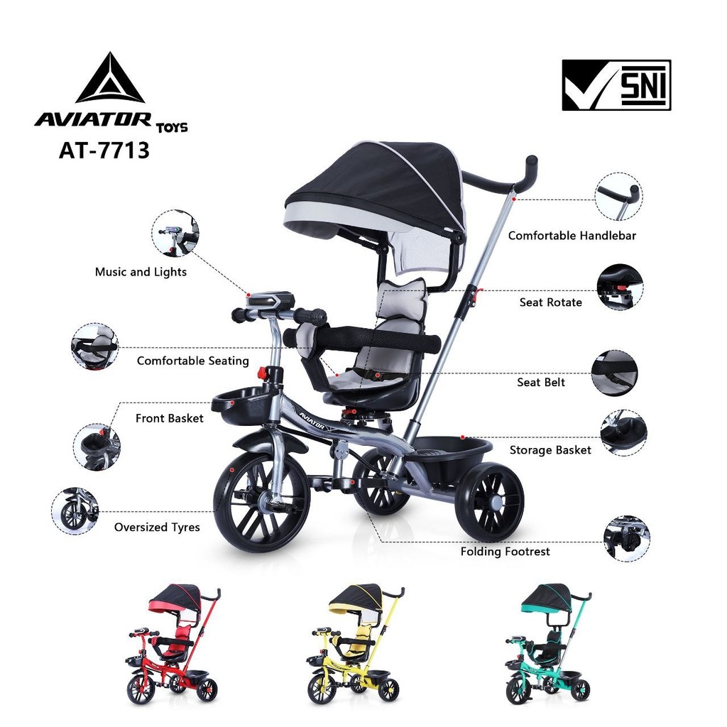 Jual SEPEDA ANAK RODA TIGA AVIATOR TRICYCLE AT-7713 | Shopee Indonesia
