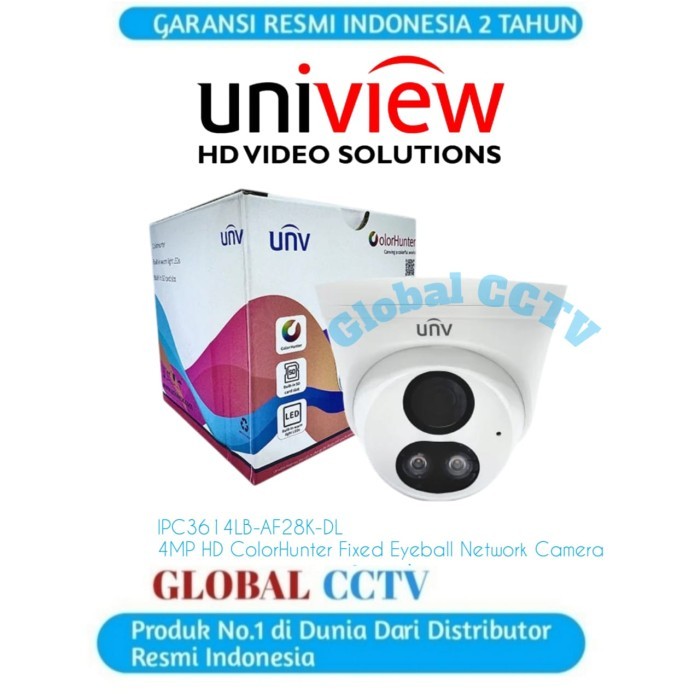 Jual IPC3614LB-AF28K-DL Uniview 4MP HD ColorHunter Fixed Eyeball Network Camera | Shopee Indonesia