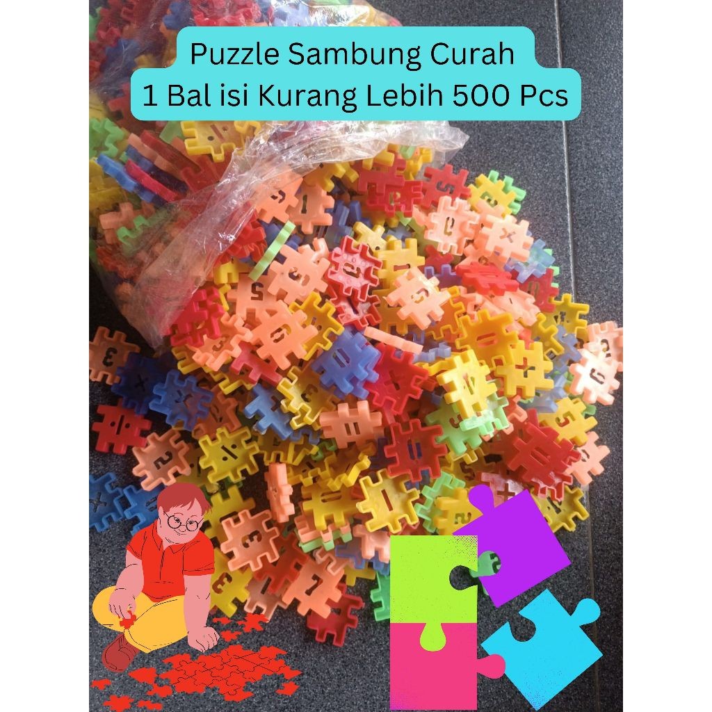 Jual MAINAN PUZZLE KOTAK PASANG SAMBUNG CURAH 1 BAL ISI 500 PCS ...