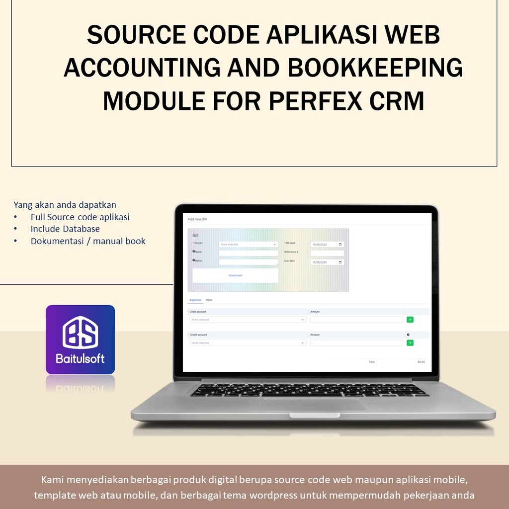 Jual ADDON PLUGIN WEB ACCOUNTING AND BOOKKEEPING MODULE FOR PERFEX CRM | Shopee Indonesia