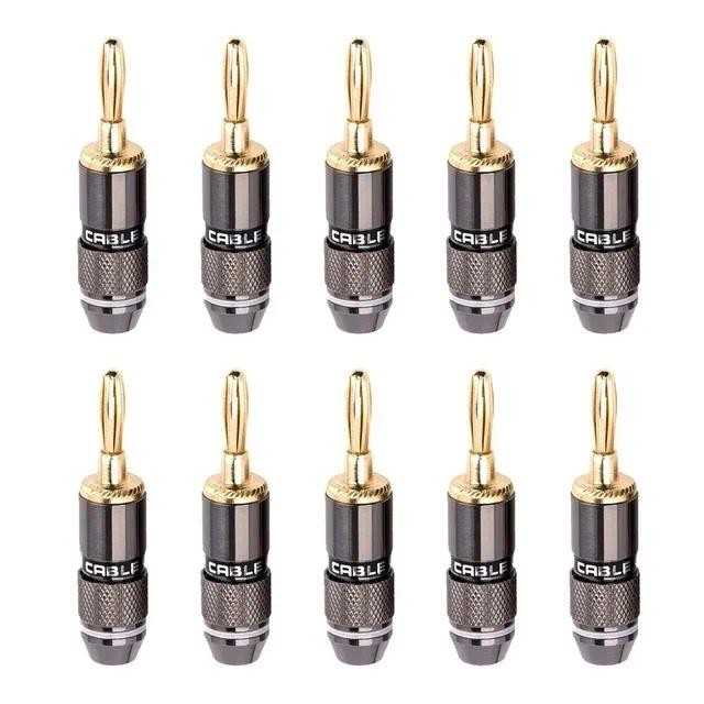 Jual 10PCS 24K Gold-plated New HIFI BANANA PLUGS 4MM Banana Connector ...