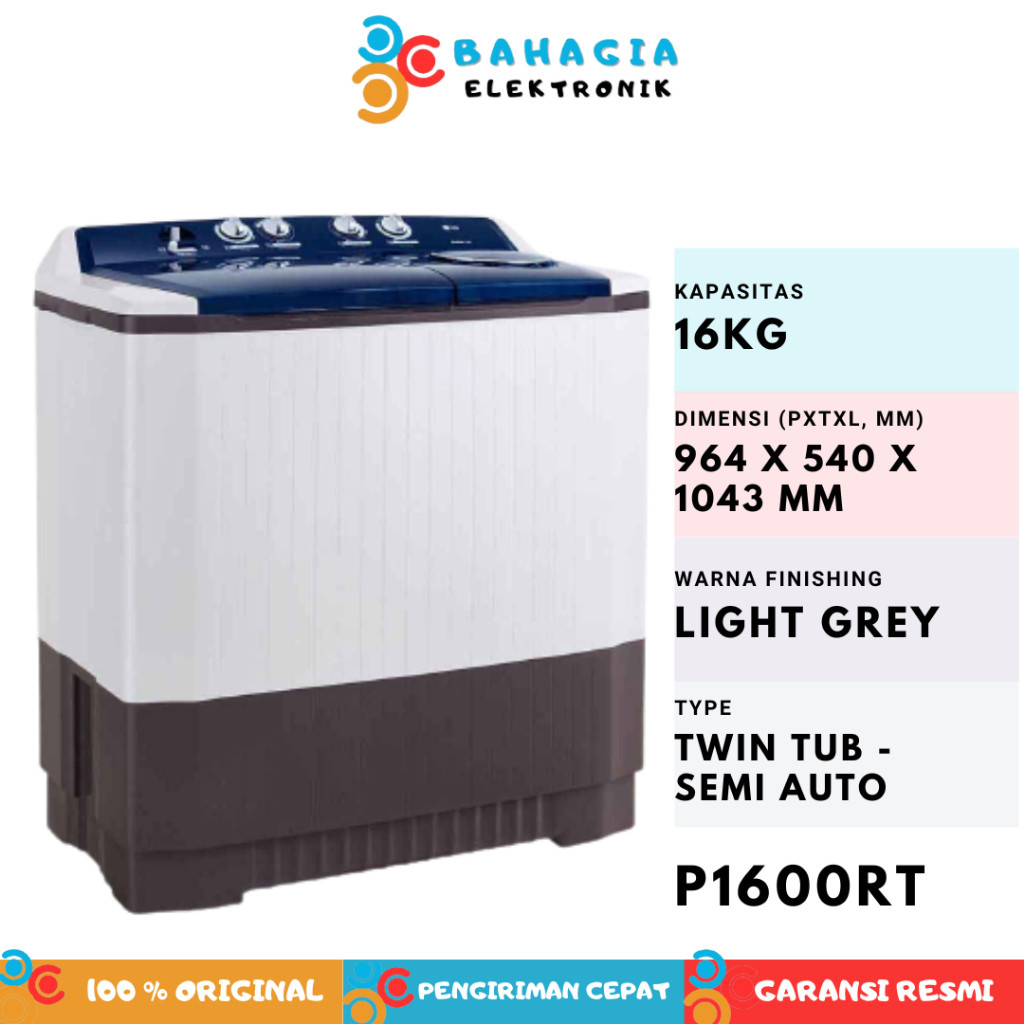Jual LG P1600RT Mesin Cuci 2 Tabung 16kg | Shopee Indonesia