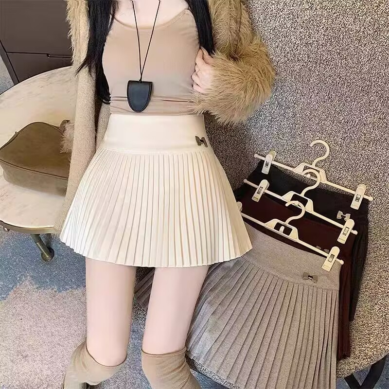 Jual Rok lipit wanita pinggang tinggi model A gaya Korea rok mini ...