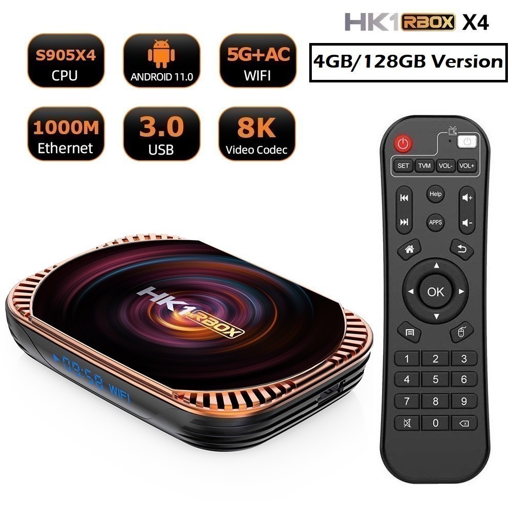 Jual GROSIRUNIK99 HK1 RBOX X4 - Android 11 Smart Android TV Box 8K - RAM 4GB ROM 128GB | Shopee ...