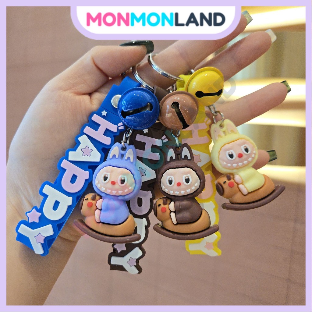Jual MM - Gantungan Kunci Tas Labubu Happy Silikon | Ganci Boneka ...