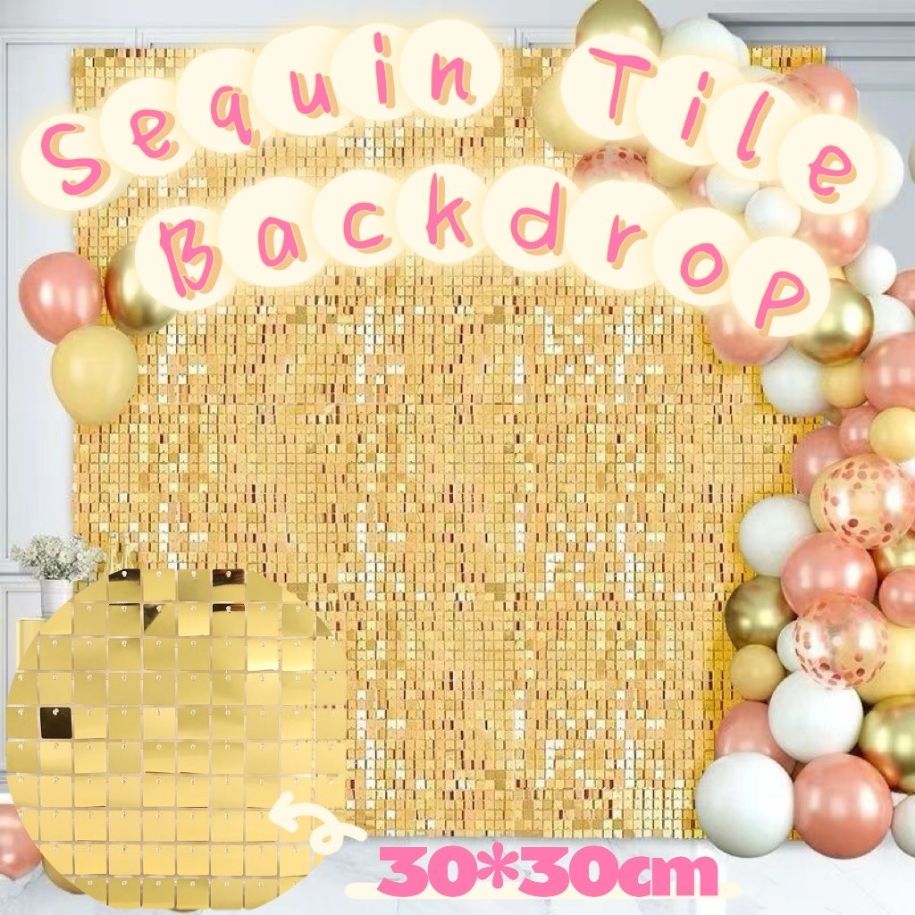 Jual 10Pcs Square Sequin Tile Backdrop / Sequin Backdrop / Backdrop ...
