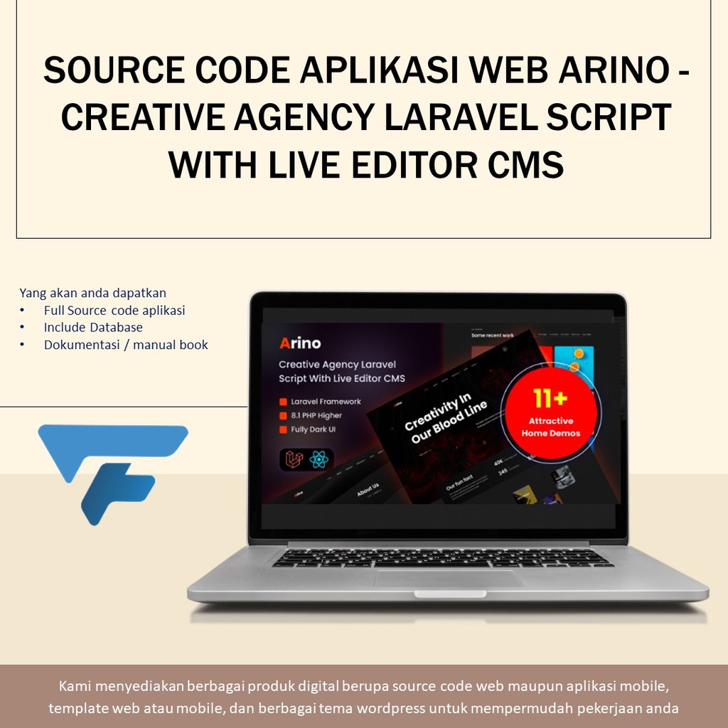 Jual SOURCE CODE APLIKASI WEB ARINO - CREATIVE AGENCY LARAVEL SCRIPT WITH LIVE EDITOR CMS ...