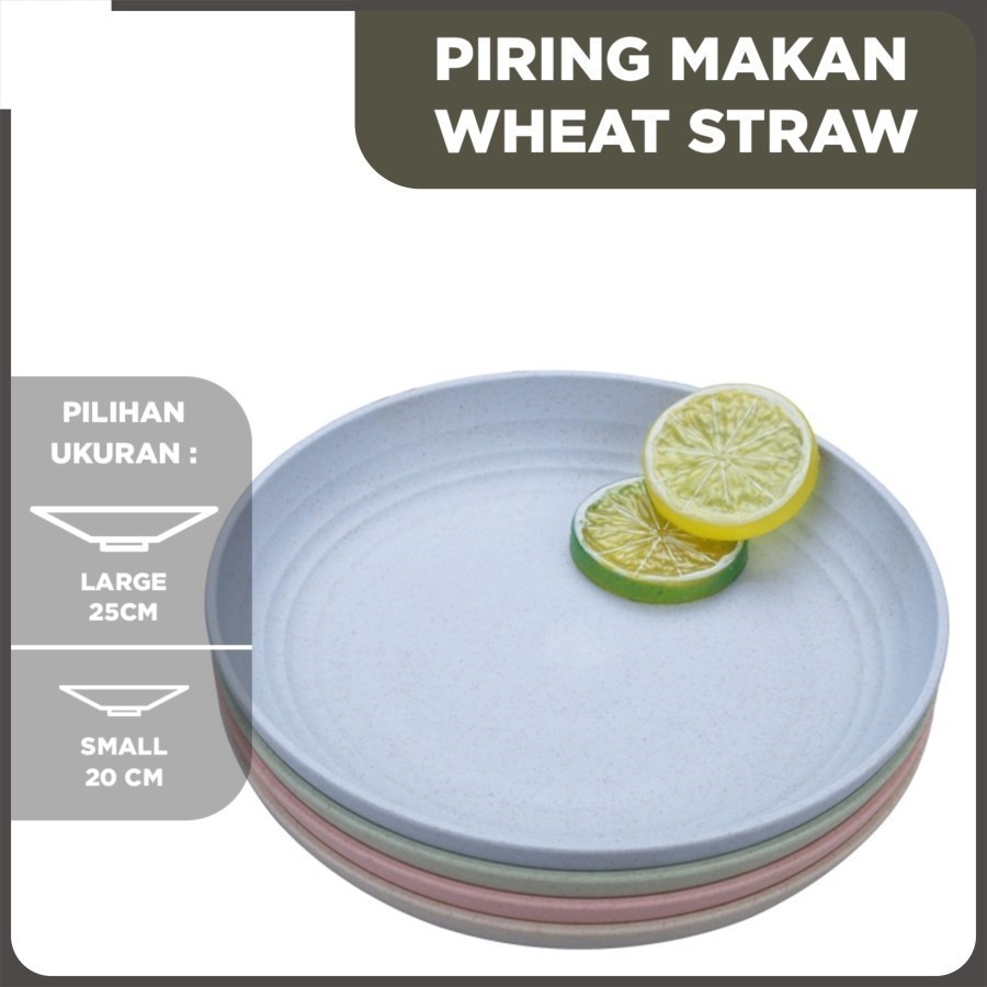 Jual Piring Wheat Straw | 2 Ukuran Kecil Besar | 4 Eco Friendly | BPA ...