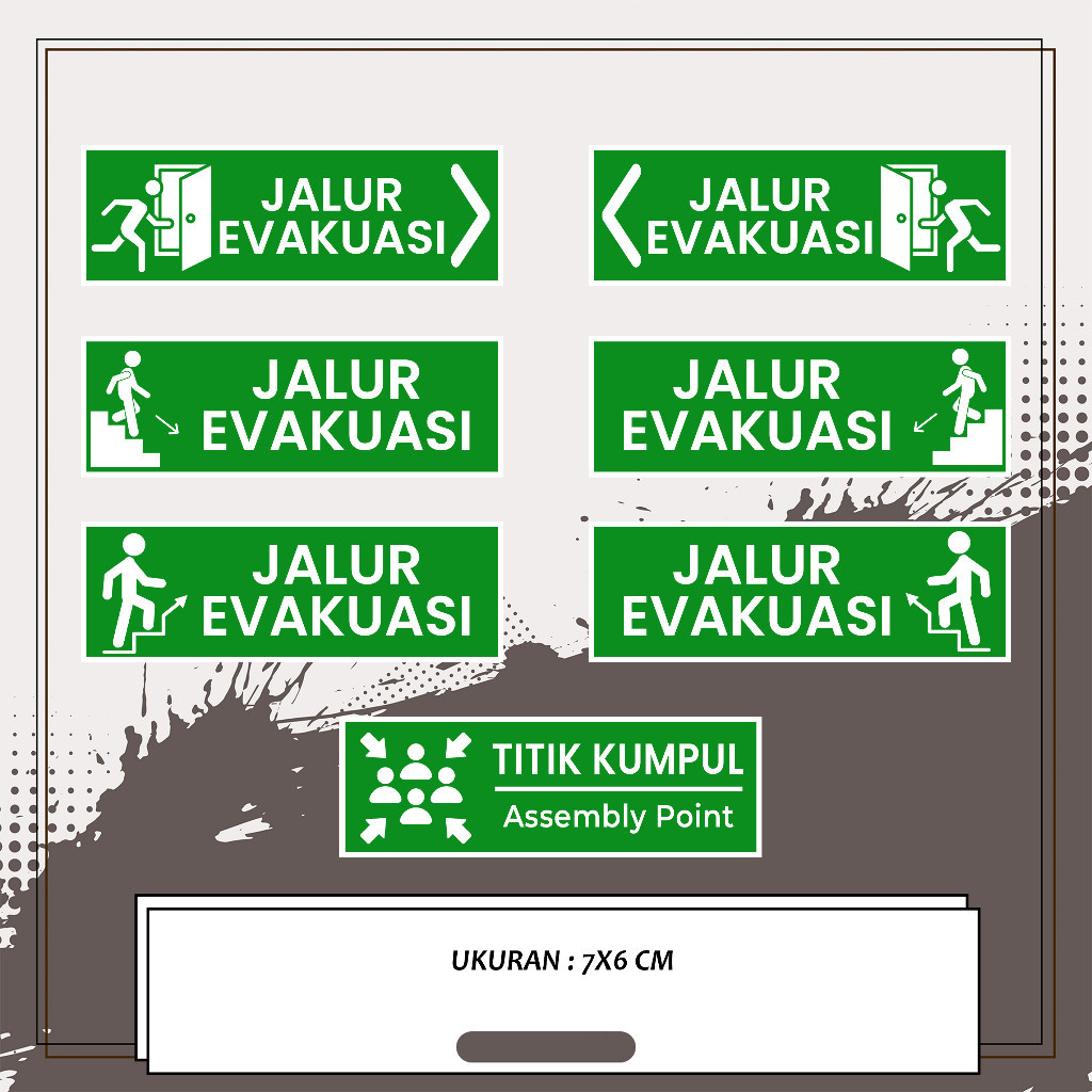 Jual STIKER Kantor EXIT, PENUNJUK ARAH JALAN KELUAR, PINTU DARURAT ...