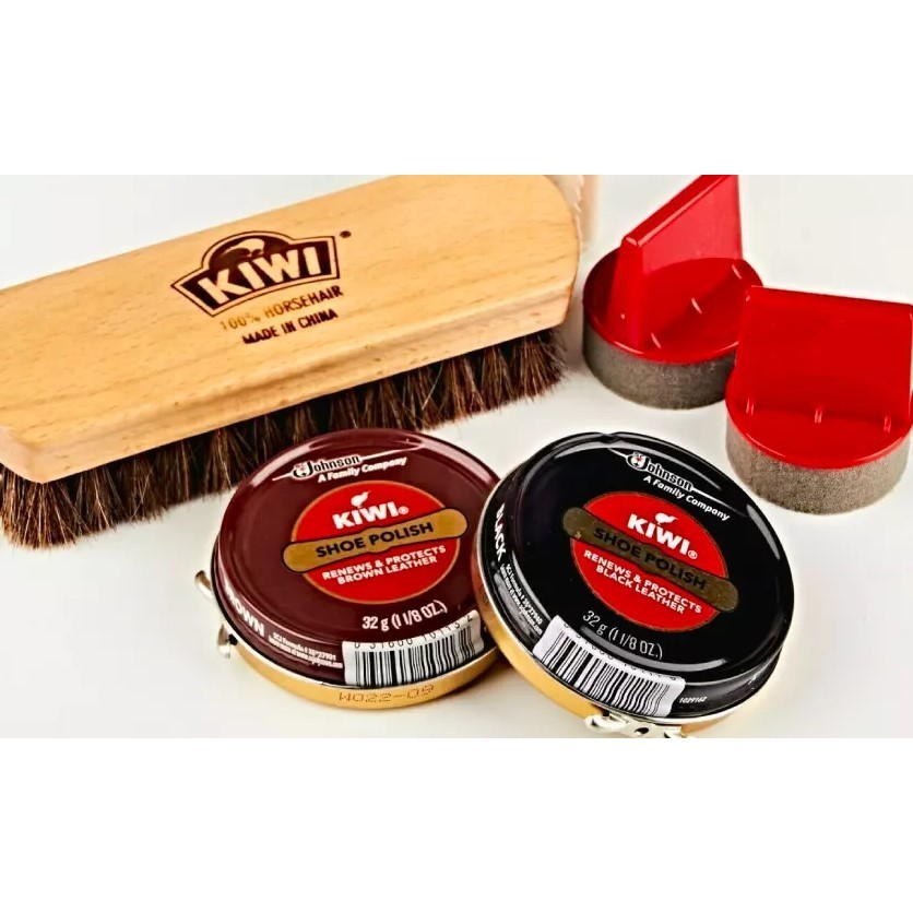 Jual Kiwi Polish Leather, Semir Sepatu Kulit Warna Coklat dan Hitam Ukuran 17,5 ml | Shopee ...