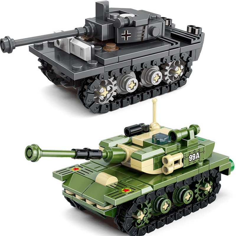 Jual Military WW2 99A Army Main Battle Tank Building Blocks Tiger Tank ...