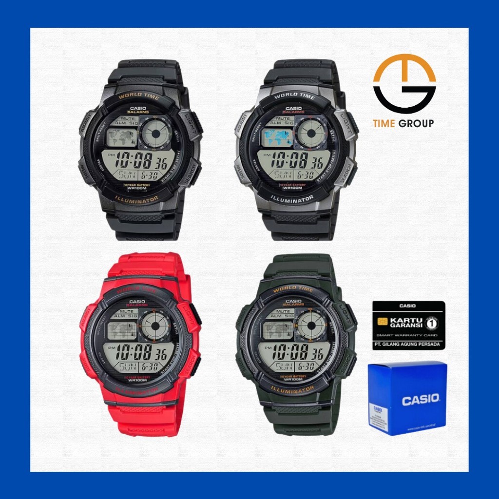 Jual JAM TANGAN PRIA CASIO GENERAL AE1000W AE-1000W DIGITAL RESIN/ RUBBER STRAP ORIGINAL ...