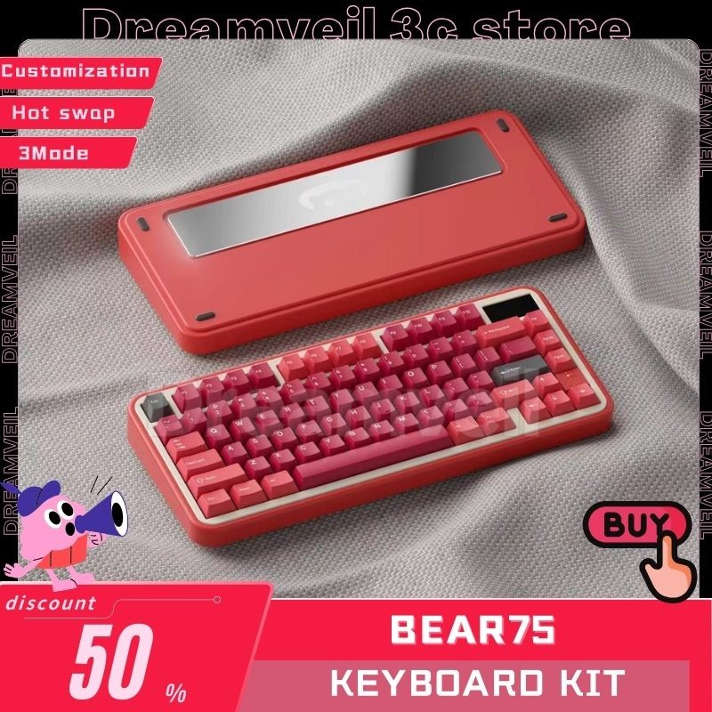 Jual Bear75 Mechanical Keyboard Kit Wireless Bluetooth Kit Aluminum ...