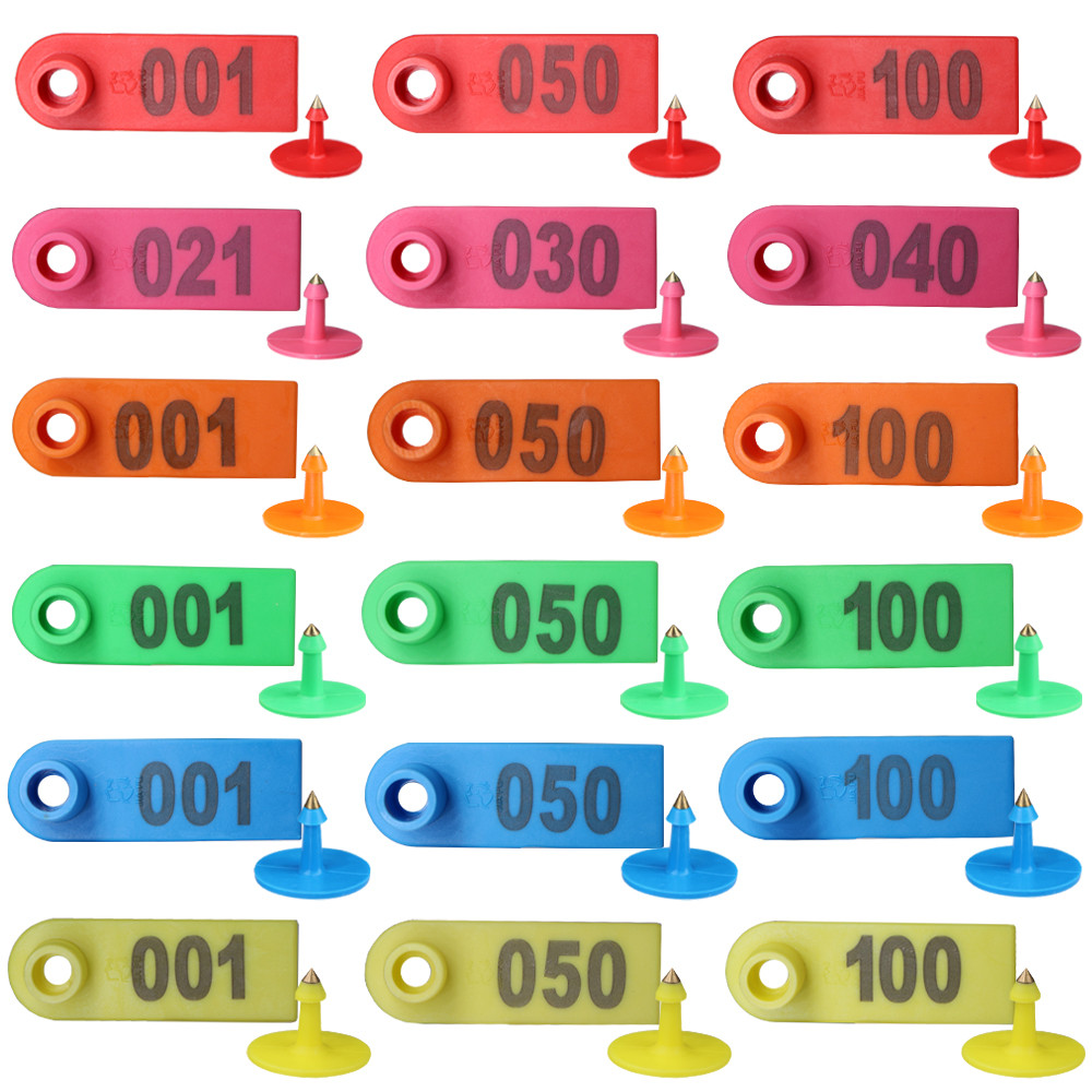 Jual 20PCS Sheep Ear Tags Set Plastic Livestock Animal Markers Red Pink ...