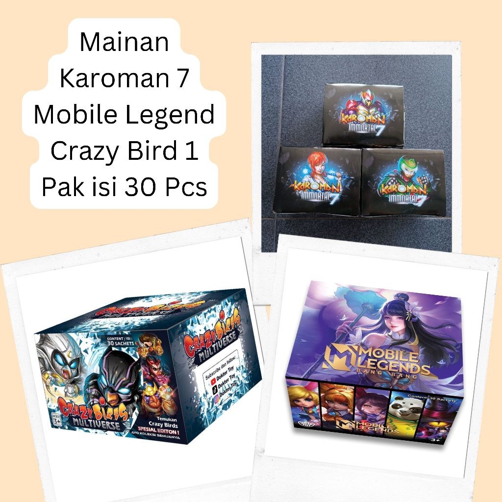 Jual MAINAN KAROMAN 7 CRAZY BIRD MOBILE LEGENDS STIKER BUSA GAMBAR TEMPEL 1 PAK ISI 30 PCS ...