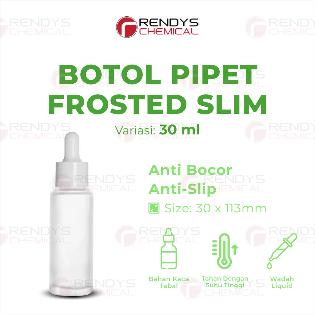 Jual Botol Pipet Kaca Tebal Frosted Slim 30ML / Botol Serum Buram 30 ML ...
