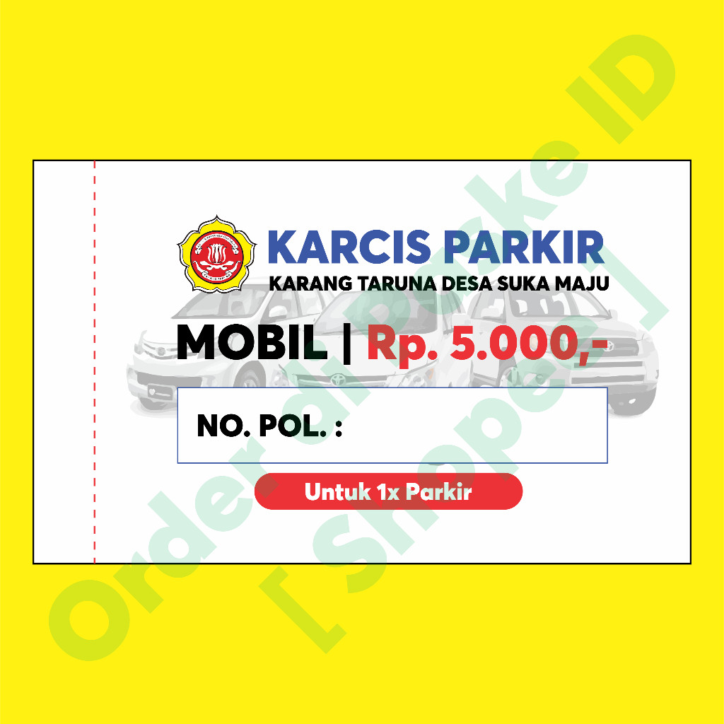 Jual Promo KARCIS PARKIR ISI 100 LEMBAR DAN 50 LEMBAR UKURAN -/+ 6X10 ...