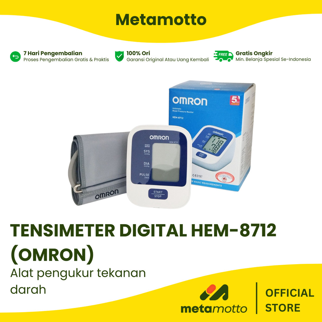Jual Omron Tensimeter Digital HEM-8712 - Metamotto | Shopee Indonesia