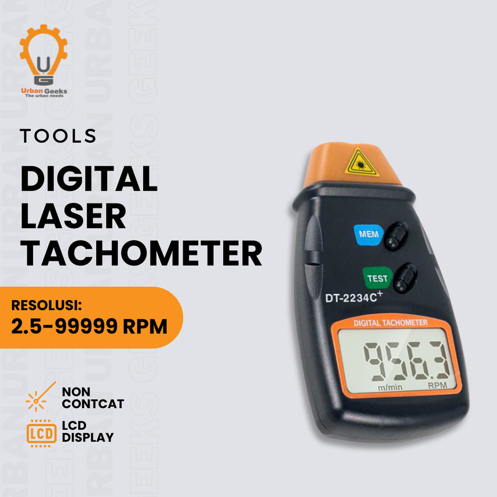 Jual Digital Laser Photo Tachometer LCD 2.5-99999 RPM Alat Ukur Perputaran Mesin | Shopee Indonesia