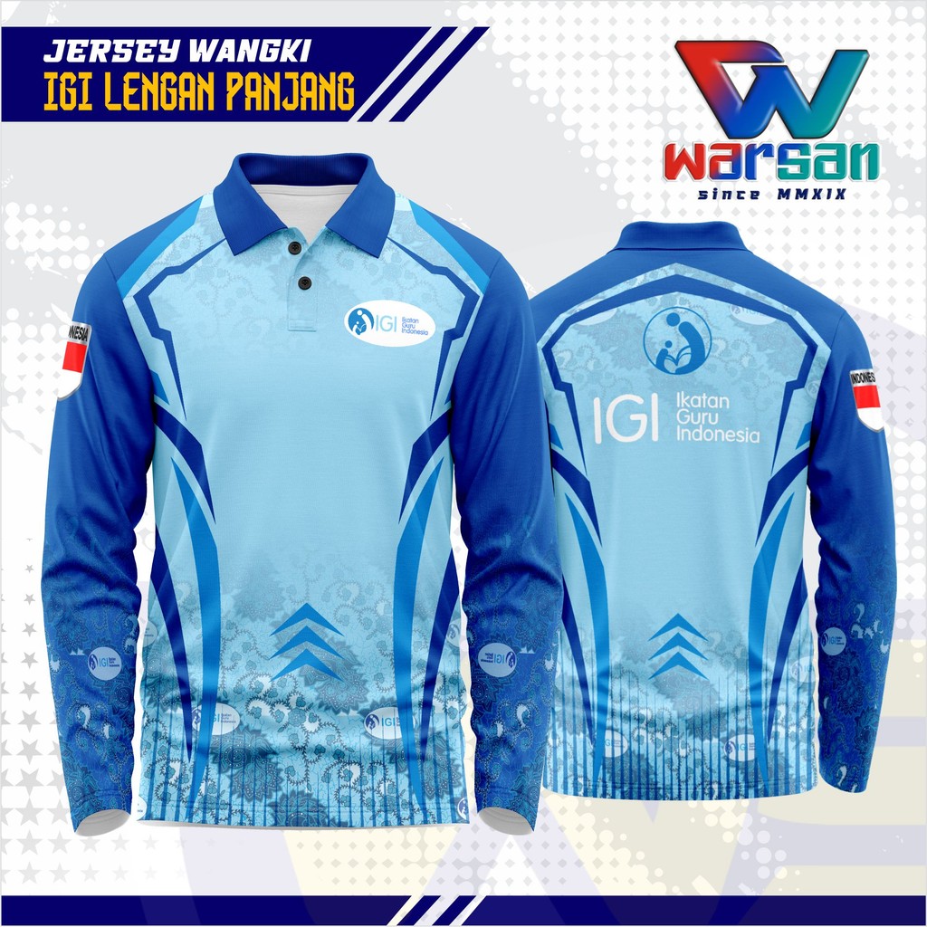 Jual JERSEY WANGKI IGI PANJANG FULL PRINTING / KAOS KERAH IGI PANJANG ...