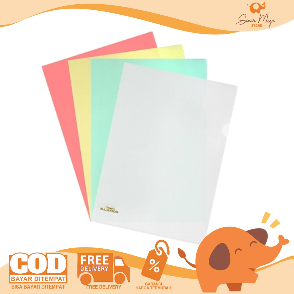 Jual ALLIGATOR A4 File - Map L Transparant Warna SATUAN Tebal Murah ...