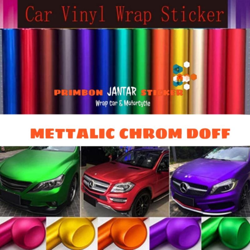 Jual Sticker skotlet metalik krom doff scotlite mett chrom untuk mobil ...