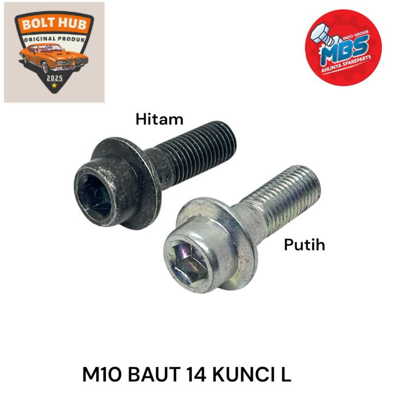 Jual BOLT HUBE BAUT 14 FLANG TOPI KUNCI L M10 Panjang 3cm ORIGINAL BAJA ...