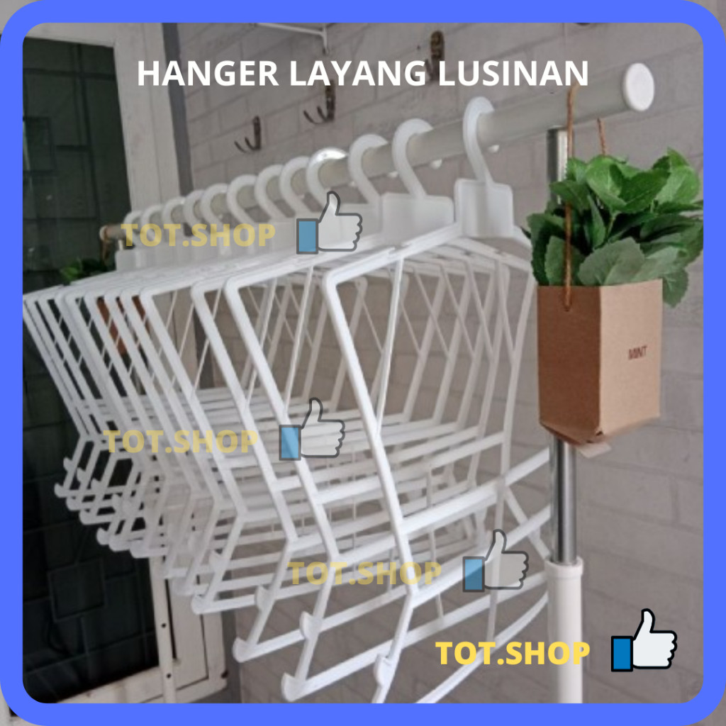 Jual 1 LUSIN [TANGGUNG] 32cm - Hanger Layang Gantungan Baju Model ...