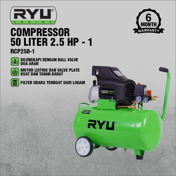 Jual Mesin Kompresor 2.5 HP 50 Liter RCP 250-1 RYU / Air Compressor 2.5HP | Shopee Indonesia