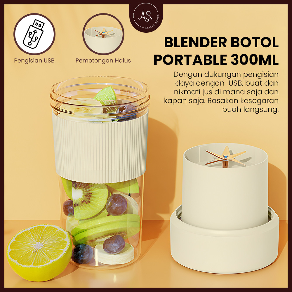 Jual AS Mini Portable Juicer Cup 300 Ml Blender Jus Buah Usb | Shopee ...