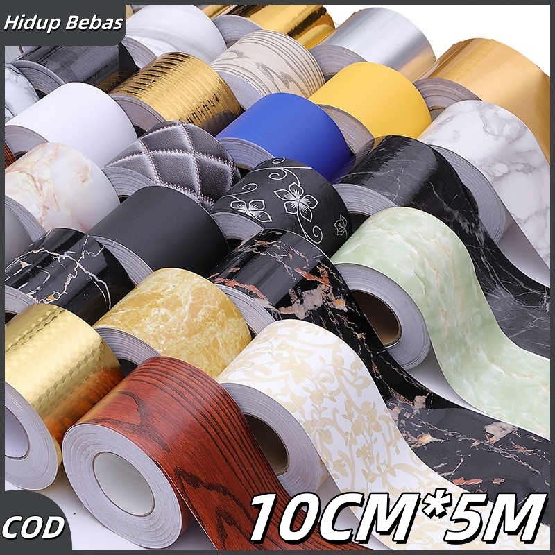 Jual 10CM*5M Stiker List Gold Roll Dinding / Strip Gold Emas / Gulungan ...