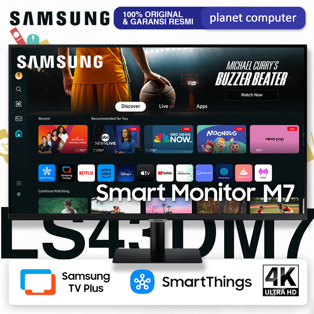 Jual Samsung Smart Monitor S43DM702 M7 M70D 43" UHD 4K USB-C 65w Speaker | Shopee Indonesia