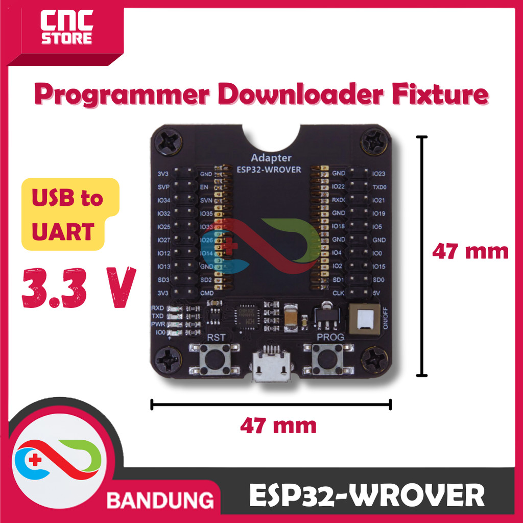 Jual Esp32 Wrover Programmer Burner Downloader Fixture Breakout Board