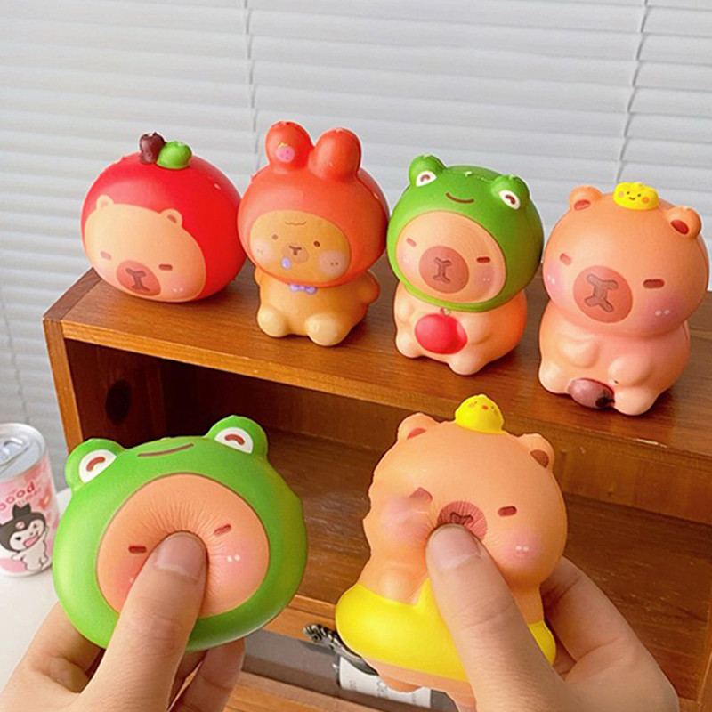 Jual Cute Cartoon Capybara Mochi Pinching Toy Squishy Toy Slow Rebound ...