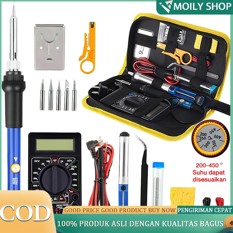Jual Set Solder Listrik Lengkap dengan Multimeter Iron Tool Kit 220V 60W/Solder Listrik Murah ...