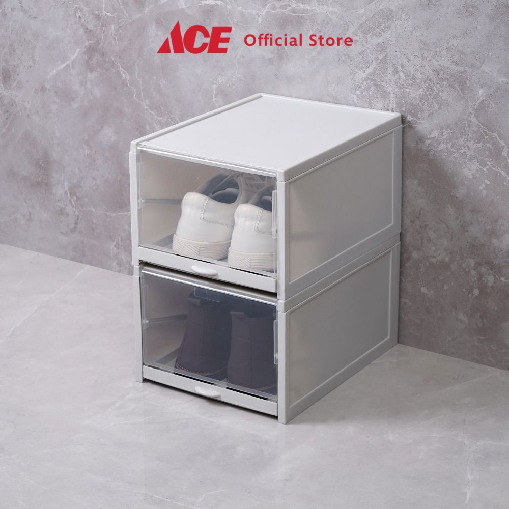 Jual Stora Kotak Sepatu Sliding - Putih Shoe Box Storage Container ...