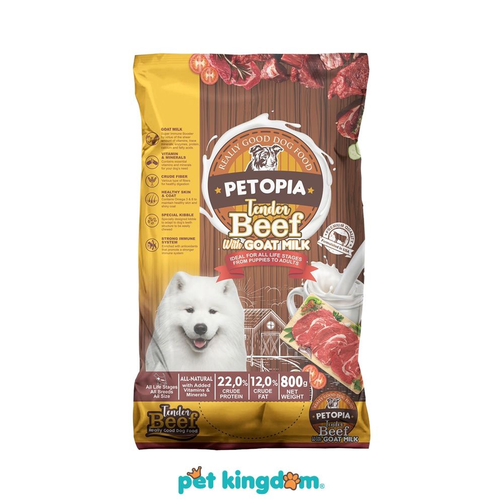 Jual Pet Kingdom Petopia 800 gr Makanan Anjing Kering Tender Beef ...