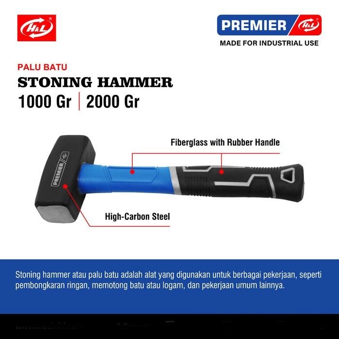 Jual HL Premier Palu Batu Stoning Hammer 1000G 2000G | Shopee Indonesia