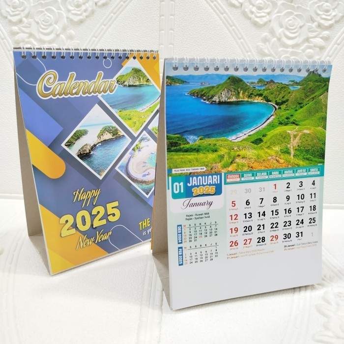 Jual Kalender Meja Model Tinggi / vertical Gambar Pemandangan | Shopee ...