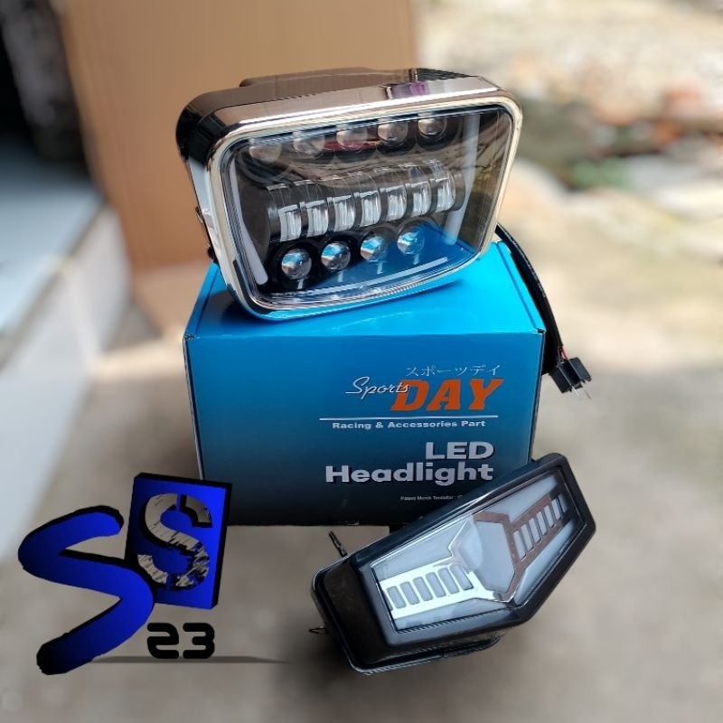 Jual lampu depan headlamp daymaker 16 LED oval RX king Lis crom set stopan LED Transformers ...