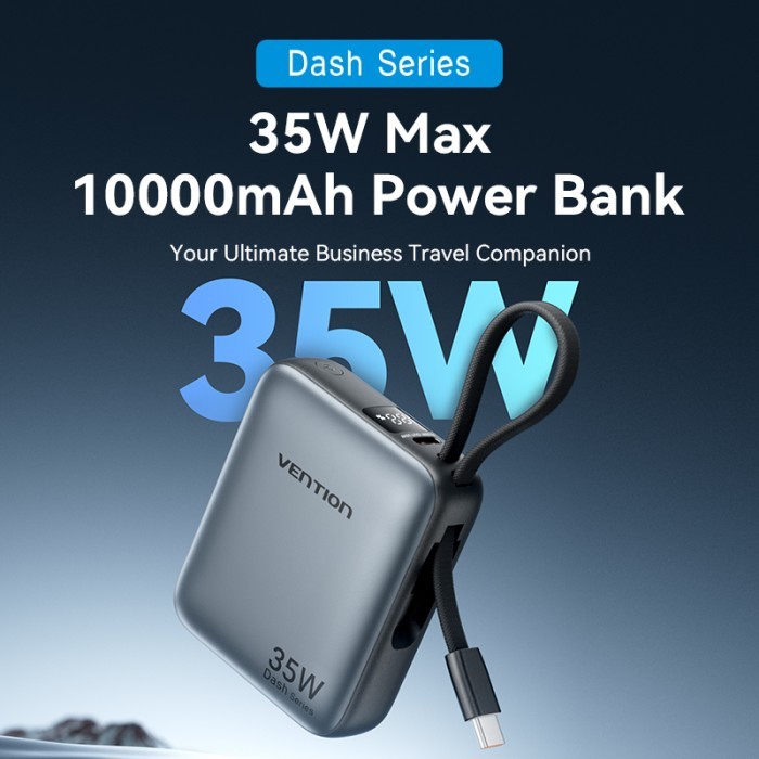 Jual VENTION DASH SERIES POWER BANK 10.000 MAH 35W (BUILT-IN CABLE TYPE ...