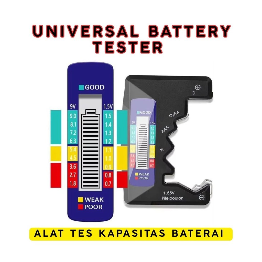 Jual Universal Battery Tester Checker Alat Tes Baterai Cek Test ...