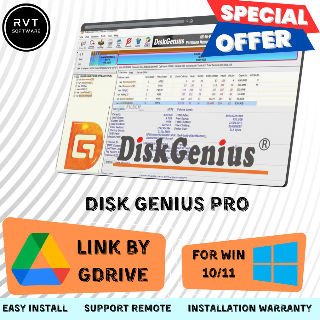 Jual Disk Genius Professional 5.6.1 Data Recovery (Fullversion ...