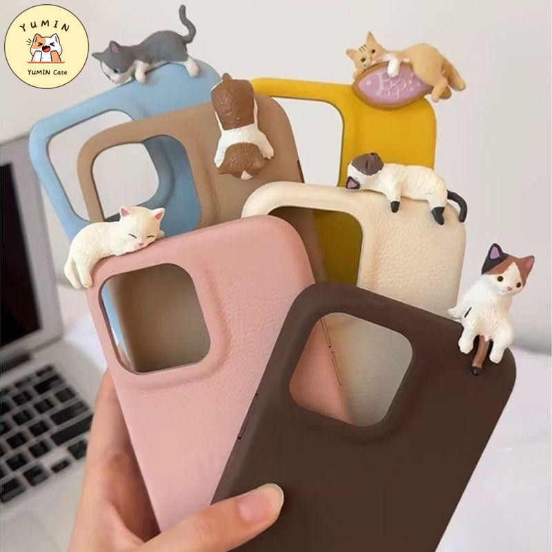 Jual Casing Ponsel Boneka Kucing 3D Lucu Dan Sederhana Warna Solid ...