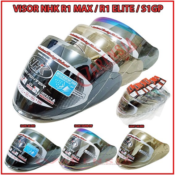 Jual VISOR NHK R1 MAX / S1GP / R1 ELITE IRIDIUM ORIGINAL NHK KACA HELM ...