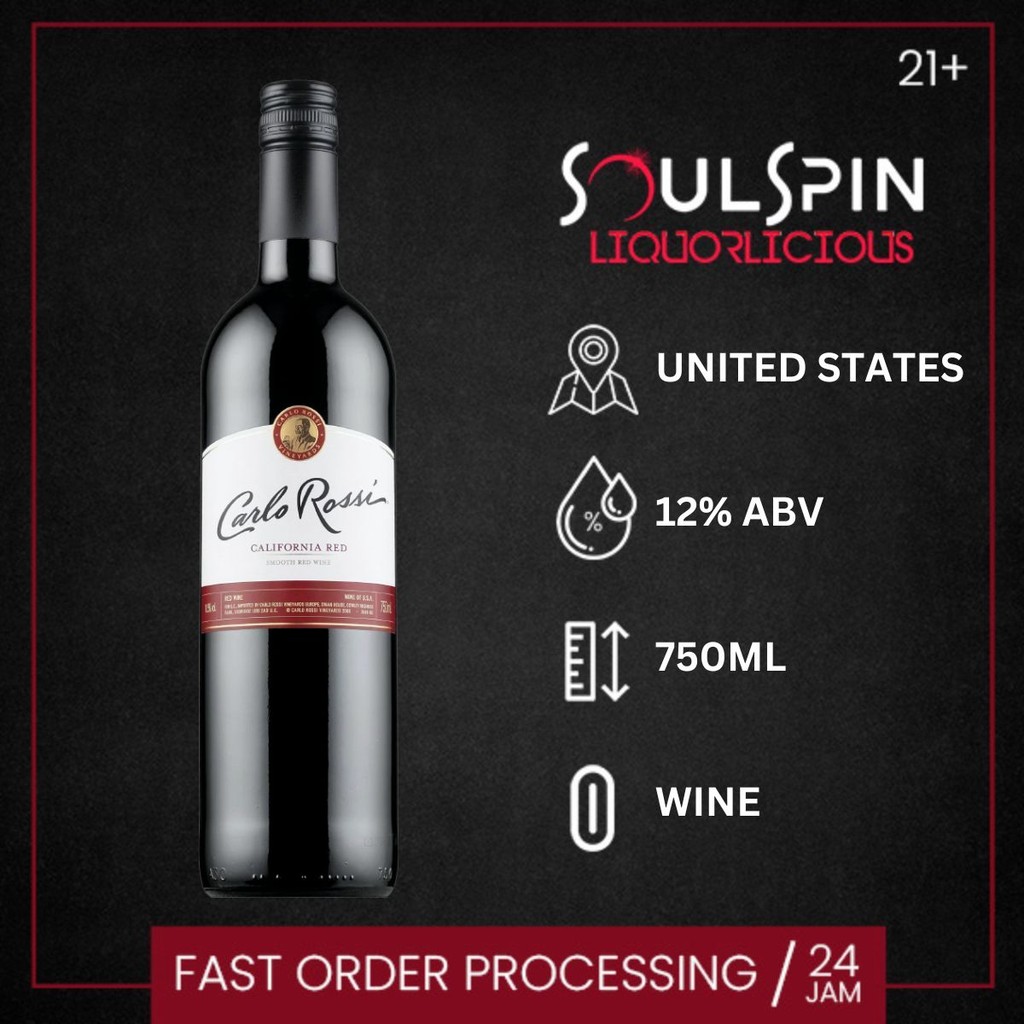 Jual Carlo Rossi California Red Wine 750ml | Shopee Indonesia