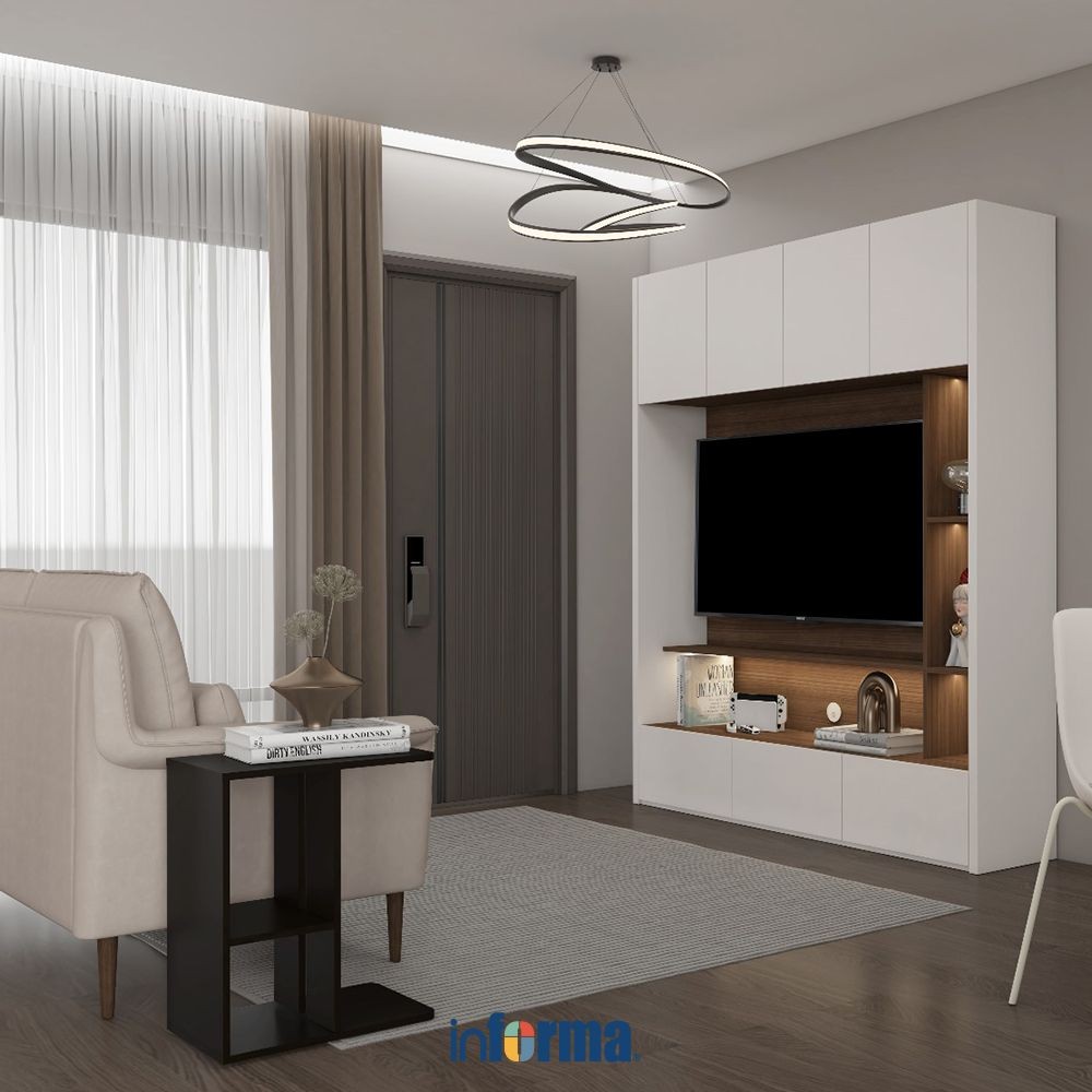 Jual Informa Iora Set Lemari Tv Entertainment Center - Putih/Cokelat ...