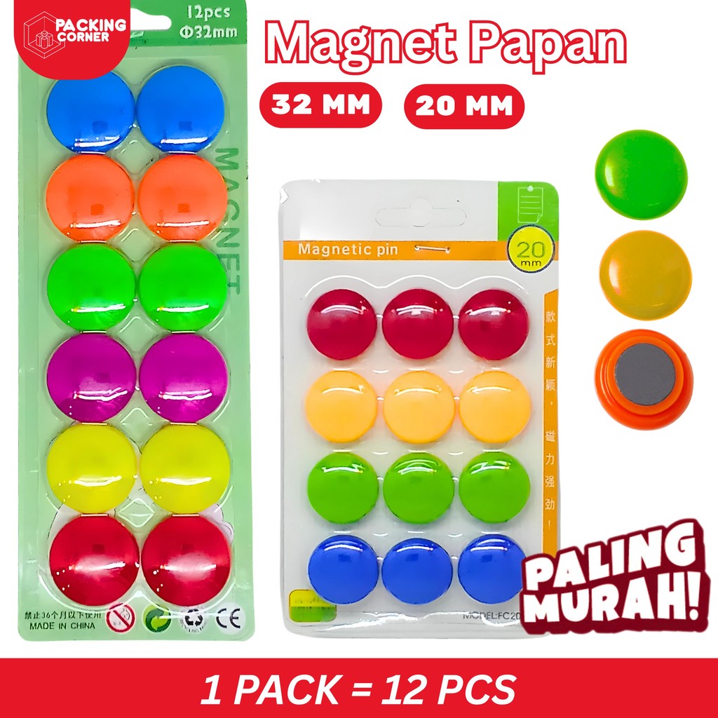 Jual 12PCS Magnet Papan Tulis 32MM 20MM Magnetic Besar Kecil Magnet ...